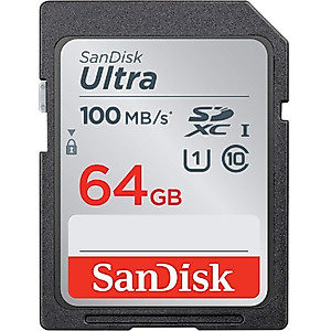 SanDisk 64GB Ultra SD Memory Card for Nikon Coolpix L340, B500, A10, L32, S7000, A300, P900, Camera UHS-I Class 10 (SDSDUNR-064G-GN6IN) Bundle with Everything But Stromboli Memory Card Reader