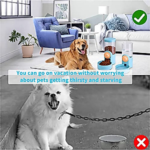 Kenond 40oz Hanging Automatic Pet Food Water Dispenser, Auto Gravity Pet Feeder and Waterer Set, Cage Cat Food Bowl Dog Feeding Station for Puppy and Kitten Rabbit Chinchilla Hedgehog Ferret …