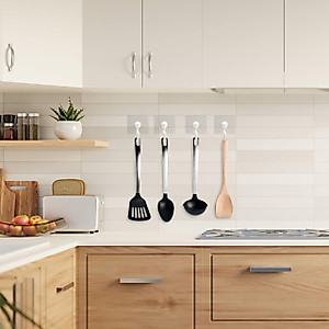 12Pcs Adhesive Ceiling Hooks Heavy Duty No Drill 360° Rotating, Swivel Utility Strong Self Sticker Wall Hook Sticky Under Cabinet for Hanging Purse Bag Small Plant Hanger, 3Inch Waterproof, BlackWhite