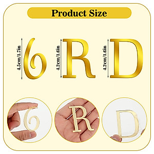 Teaaha 37PCS Acrylic Letters Cake Topper, Gold Acrylic Cake Alphabet Numbers Topper with A-Z and 0-9 DIY Cupcake Decoration Pick Personalized Letters Anniversary Wedding Baby Shower Party Supplies