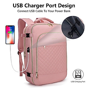 Roysmart Travel Backpack for Women, Carry on Suitcase Bag Personal Item Bag for Airlines, Outdoor Waterproof Hiking Backpack, Sports Rucksack Dasual Daypack-Pink