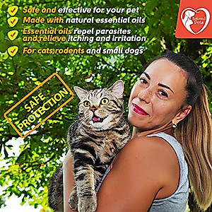 Flea and Tick Prevention for Dogs & Cats, Ferret - Natural Flea Treatment & Home Pest Control - Topical Flea & Mosquito Repellent for Puppy & Kitten - 3 Drops for Small and Extra Large Pet