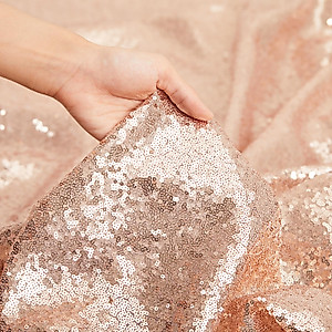 B-COOL Rose Gold Sequin Tablecloth 90x132inch Rectangle Sparkle Tablecloth Glitz Tablecloth Christmas Table Cloth Sequin Fabric Tablecloth