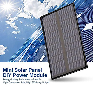 Fielect 5V 1.2W Mini Small Solar Panel Module Solar Cell Panel DIY Battery Charger Kit for Light Toys Charger 110x69mm
