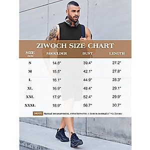 ZIWOCH Men's Sleeveless Tank Tops Crewneck Solid Loose Fit Shirt Khaki