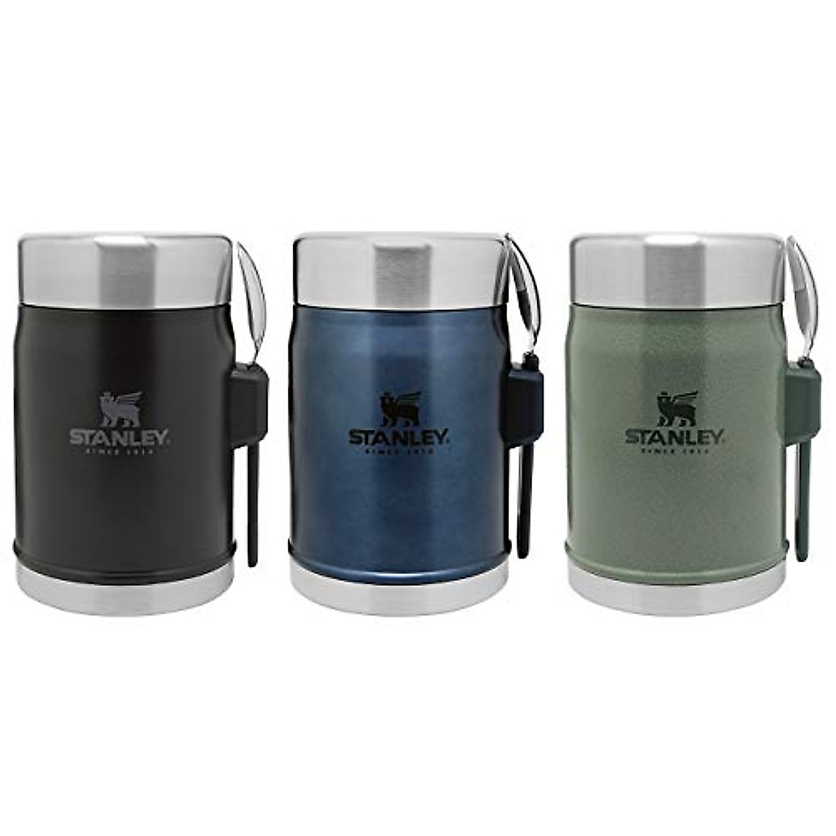 Stanley Classic Legendary Food Jar 0.4L Nightfall with Spork – BPA Free Stainless Steel Soup Flask - Keeps Cold or Hot for 7 Hours - Leakproof - Dishwasher Safe