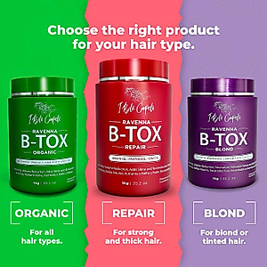 I Belli Capelli Ravenna Hair Treatment Kit- 1kg/35.02 oz B-tox Hair Mask + 300ml/10.1 fl.oz Anti-Residue Shampoo- Repair & Clarifying Shampoo for Longer Effect