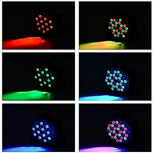 Litake DJ Par Lights, RGB 36 LED Stage Lights Sound Activated,Remote & DMX Controlled LED Uplights,7 Modes Uplighting for Dance Party Church Wedding Birthday Holiday Music Show-2 Pack