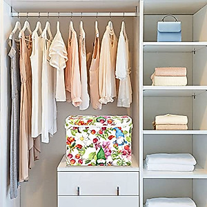 Gnomes Flowers Grass Storage Bins with Lids Collapsible Storage Box Basket with Lid Closet Organizer Containers Closet Storage for Shelf Baskets Kids Room Baby Room