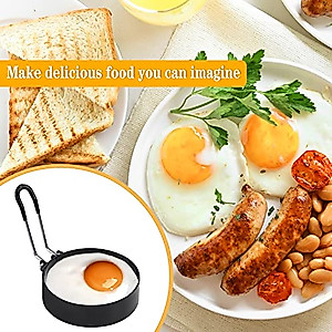 Yciuse Egg Rings, Stainless Steel Egg Rings for Frying, 6pack, Round Egg Cooker Ring, Silicone Egg Rings, Egg Rings for Griddle Breakfast Cooking, Fried Egg Rings Nonstick Mold