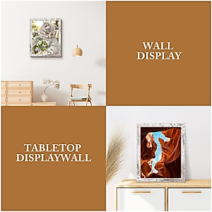 Golden State Art, 16x20 Picture Frame - Wide Molding - Wood Grain Rustic Style - Back Hangers for Wall Display - Great for Baby Pictures, Weddings, Portraits (White, 2 Pack)