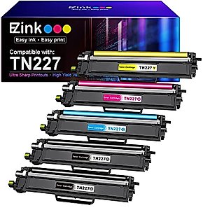 E-Z Ink (TM Compatible Toner Cartridge Replacement for Brother TN227 TN-227 TN227BK High Yield TN223 TN-223 Compatible with MFC-L3710CW MFC-L3750CDW MFC-L3770CDW HL-L3210CW HL-L3230CDW (5 Pack)