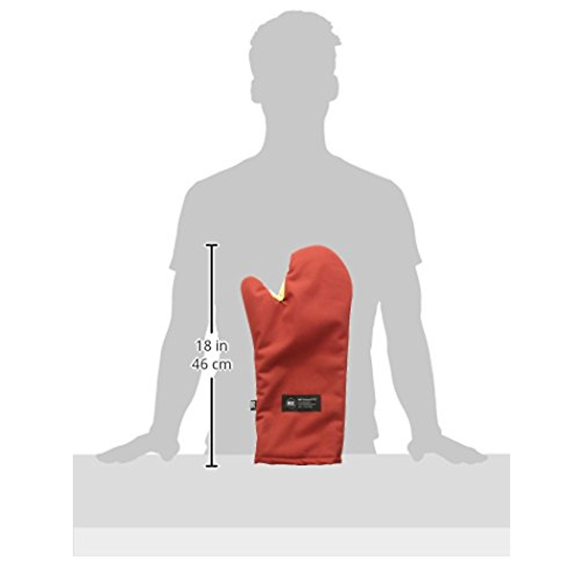 San Jamar CTC17 Cool Touch Conventional Oven Mitt Heat Protection up to 500° F, 17" Length, Red