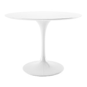 Aron Living Pyramid Set of Four Dining Chair, Black and Rose 42" Round Fiberglass Dining Table