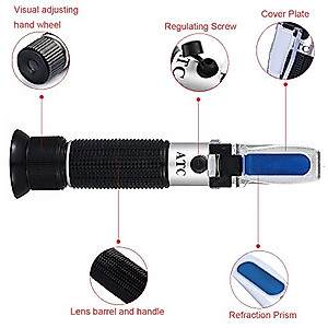 【The Best Deal】OriGlam RSG-100ATC Black Brix 0-32% Refractometer Beer Sugar Wine Alcohol Wort SG Meter Saccharimeter Handheld Tester Tools