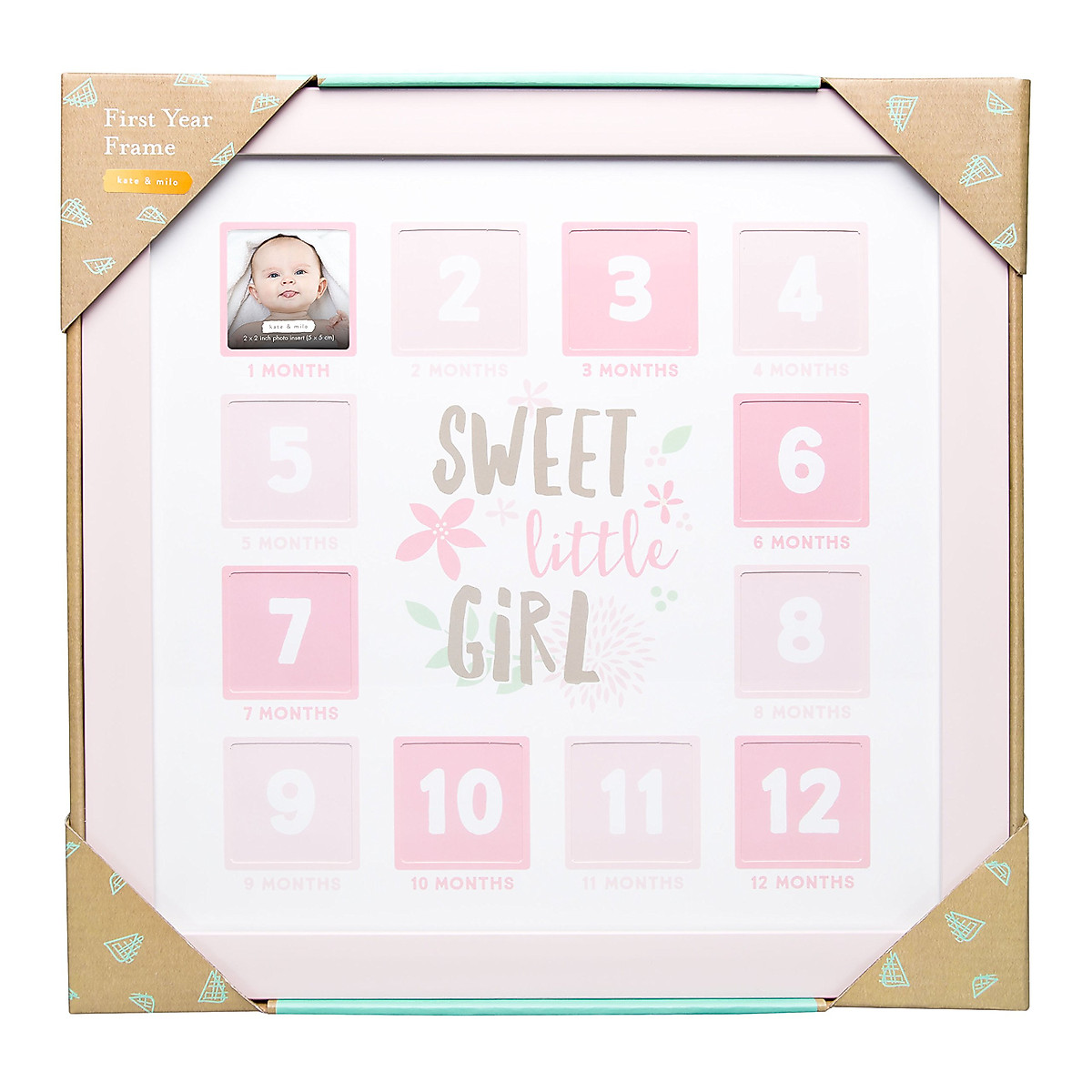 Kate & Milo Baby’s First Year Picture Frame, Woodland Nursery, Rustic