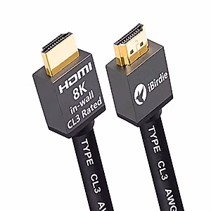 iBirdie 8K HDMI 2.1 Cable 15 Feet CL3 in Wall Rated 8K60Hz 4K120Hz eARC ARC HDCP 2.3 2.2 Ultra High Speed Compatible with Dolby Vision Roku Sony LG Samsung PS5 PS4 Xbox Series X RTX 3080 3090