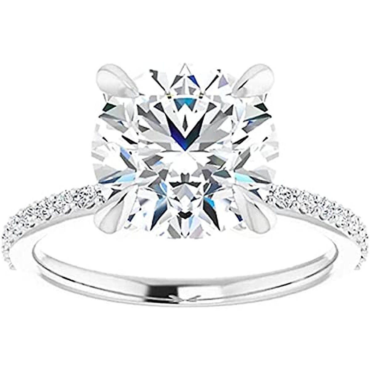 Moissanite World Handmade Round Cut 3.00 CT Moissanite Engagement Ring/Moissanite Wedding Ring/Moissanite Bridal Ring Set 925 Sterling Silver Perfact for Gift Or As You Want (5)