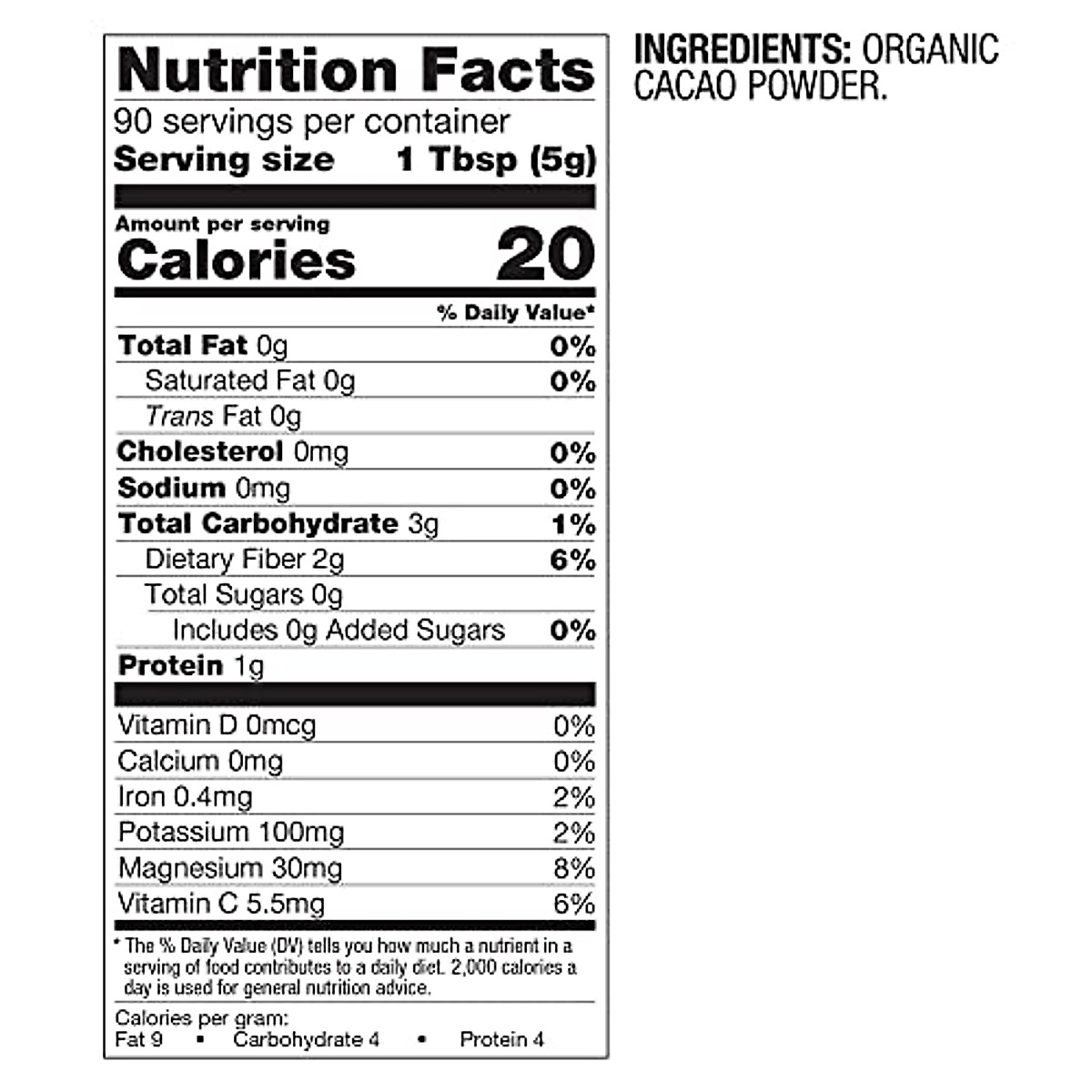 BetterBody Foods Organic Cacao Powder, Rich Chocolate Flavor, Non-GMO, Gluten-Free, Cocoa, 16 ounce, 1 lb bag