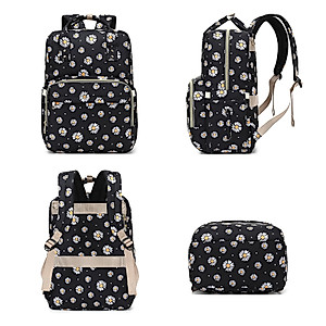 Kouxunt Cow Print Diaper Bag Backpack for Baby Girls Boys, Waterproof Maternity Nappy Backpacks with Stroller Straps Luggage Strap for Moms