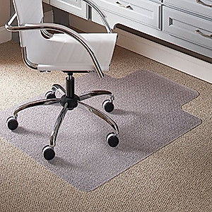 ES Robbins EverLife Anchor Bar Lipped Vinyl Chair Mat for High Pile Carpet, 45 by 53-Inch, Clear