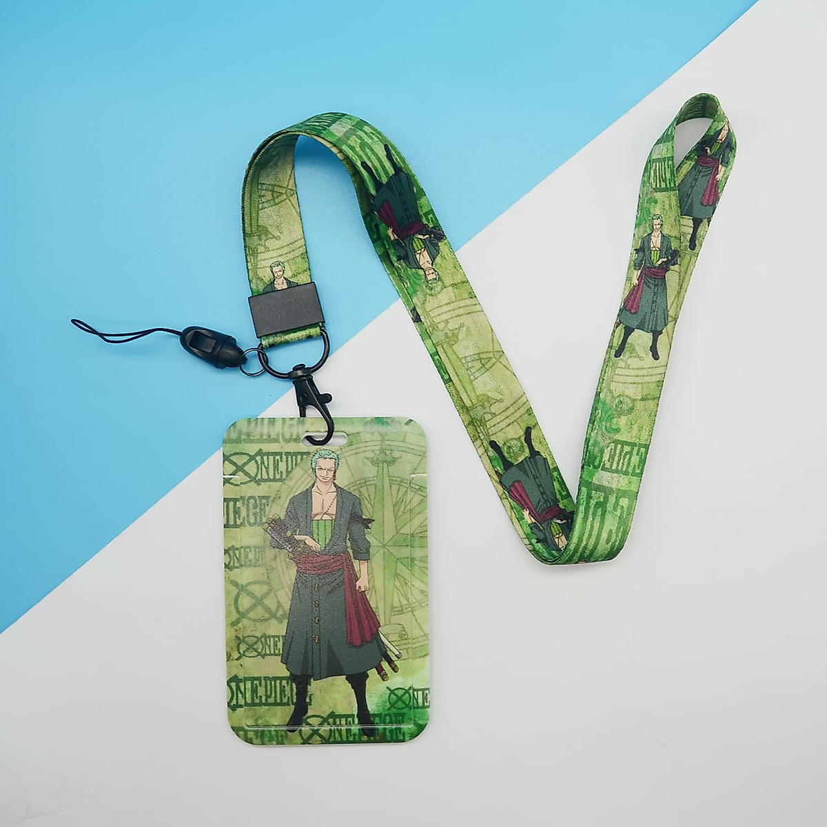 2 Pcs Piece Anime Cute Badge Card Holder with Lanyard, ID Credit Card Holder Purse Pouch with Lanyard Card Case Neck Pouch Wallet Durable Card Holder with Lanyards for Students Teens