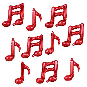 Music Note Foil Balloon Party Supplier Music Note Shaped Party Decorations for Birthday Baby Shower Anniversary Graduations Home Outdoor Music Themed Party (Red)