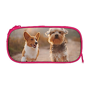 buxvhre Custom Pencil Case Personalized Add Photo Text Logo Pen Bag Large Capacity Zipper Pencil Box for Office Travel Graduation Gifts (Pink)