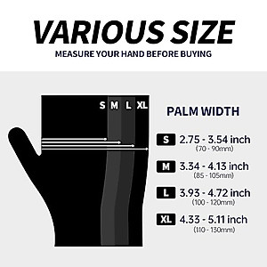 Basic Vinyl Exam Gloves, 4 mil Safty Glove Latex-Free & Powder-Free, SGBE 8001 Synmax Disposable Medical Glove Small (Box of 100, Black)