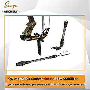 SUNYA Archery Compound Bow Stabilizer Quick Disconnect Mounting Adapter V-Bar Connect Kit for Front and Rear Bow Stabilizer Rod