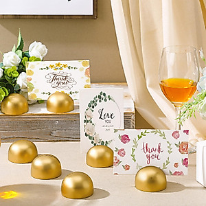 Geyoga 50 Pcs Gold Table Number Holder Round Table Number Stands Modern Place Card Holders Table Number Clips Table Number Holders for Wedding Reception Anniversary Birthday Party Banquet