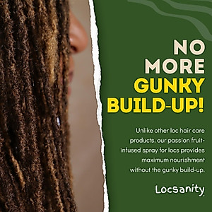 Locsanity Daily Moisturizing Spray for Dull, Dry Locs – Passion Fruit Hair and Scalp Moisturizer for Dreadlocks, Sisterlocks, Microlocks, Braids to Control Oil and Frizz (8 fl oz)