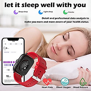 Bluetooth Smart Watch for Women Men Fitness Activity Tracker Compatible with iPhone Android Waterproof HD Full Touch Screen Health Smartwatch with Call Text Pedometer Heart Rate Message Reminder etc.