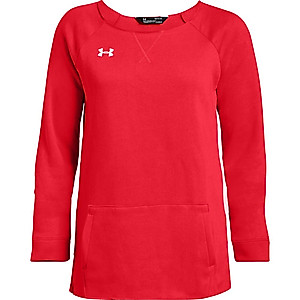 Under Armour Women's UA Hustle Fleece Crew MD Red