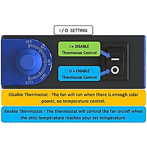 iLIVING HYBRID Ready Smart Thermostat Solar Roof Attic Exhaust Fan, 14", 1750 CFM, 2500 Coverage Area, Black