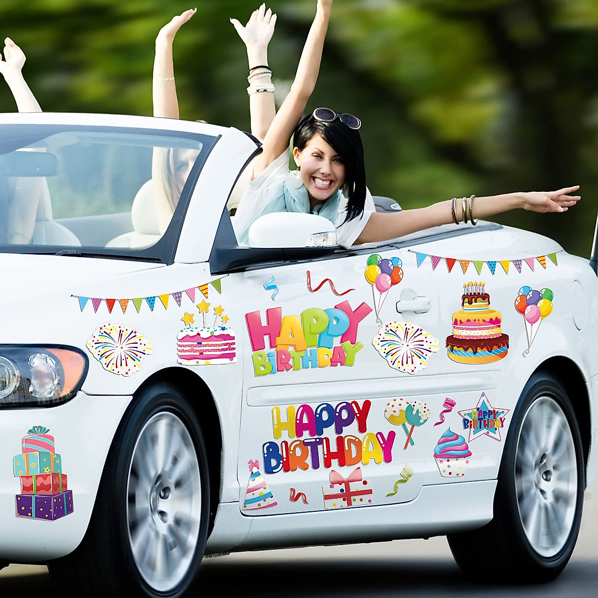 Xuhal 23 Pcs Happy Birthday Ocean Cruise Door Magnets Decorations Funny Carnival Ship Door Magnets Reusable Summer Refrigerator Magnets for Cabin Door Car(Birthday)