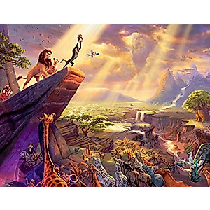 Ceaco - 4 in 1 Multipack - Thomas Kinkade - Disney Dreams Collection - Lion King, Peter Pan, Princess & the Frog, & Jungle Book - (4) 500 Piece Jigsaw Puzzles