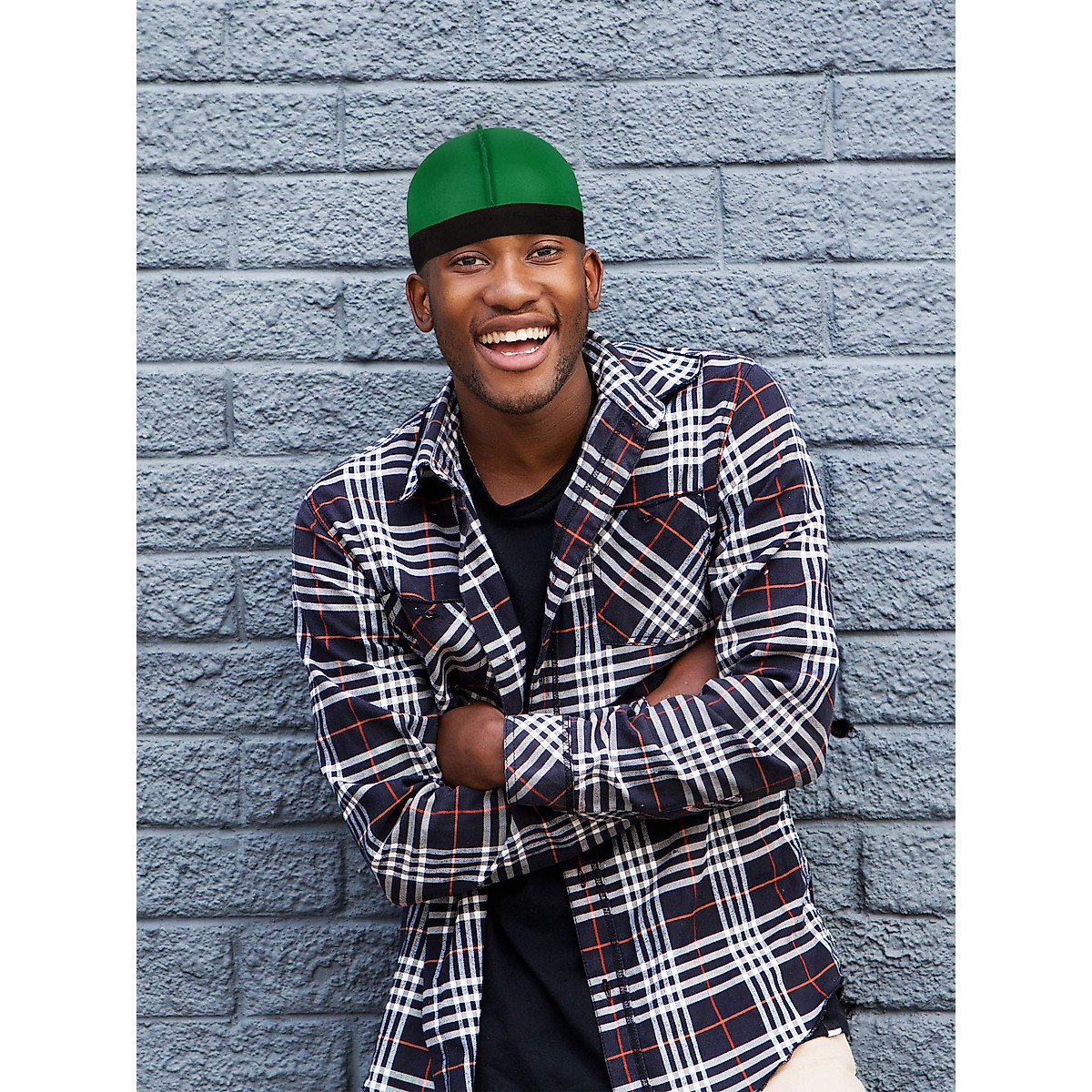 6 Pieces Silky Wave Caps for Men Kids 360 Wave Durag Cap Elastic Wave Velvet Hat (Black, Silver, Red, Green, Purple, Blue)