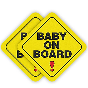 Baby on Board Sticker Signs for Cars, Reflective Baby on Board Sticker for Cars,2PCS 5"