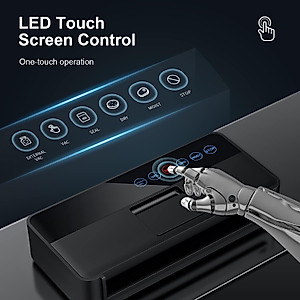 Vacuum Sealer Machine, Automatic Food for Preservation with sealers bags, Dry Moist Modes, Led Indicator Lights, Compact Design Full 95 Kpa (Black), (V8111)