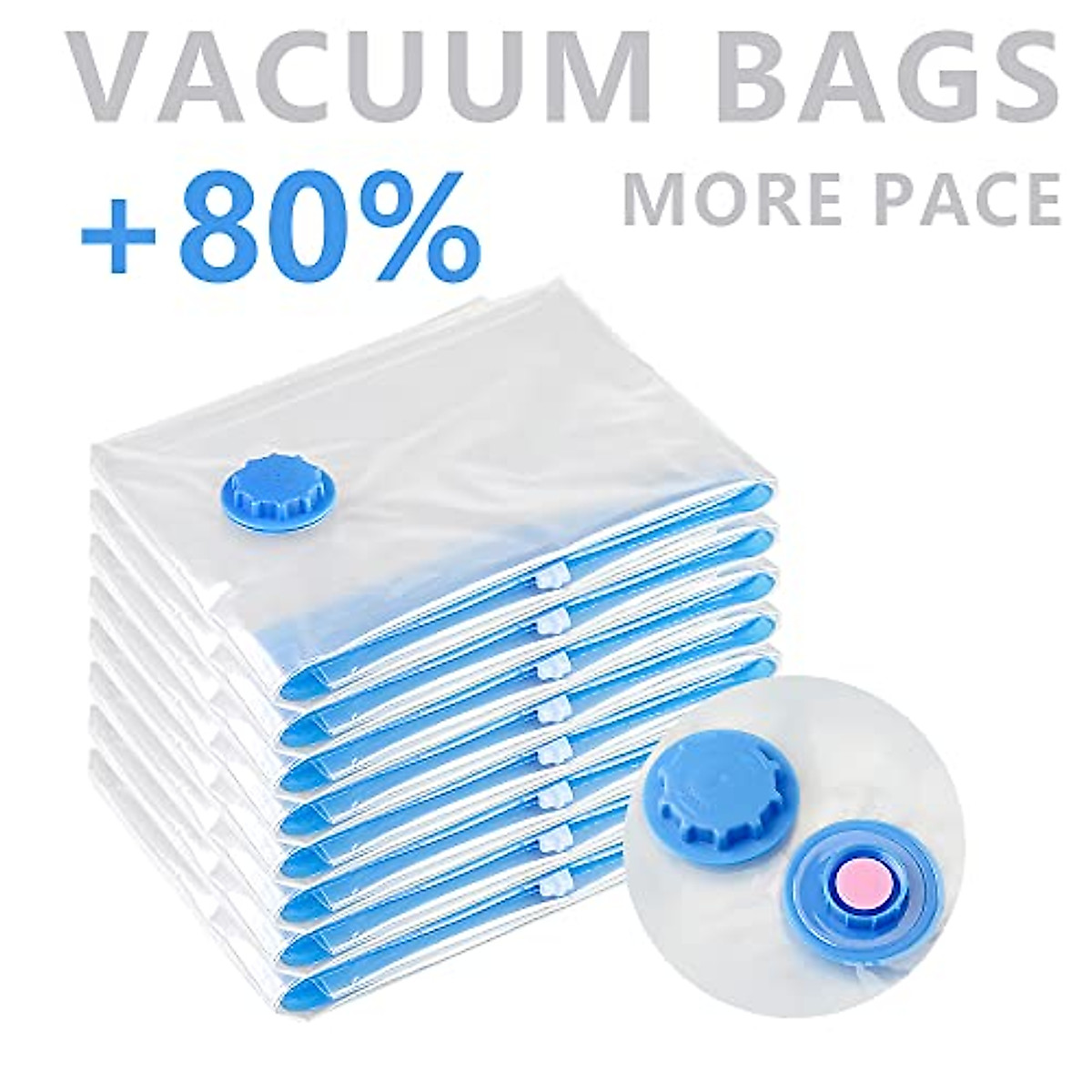 Lucky Monet 10 Pack Vacuum Storage Bags 32" x 40", Space Saver Compression Bags Vacuum Seal Bags for Clothing Comforters Blankets Travel
