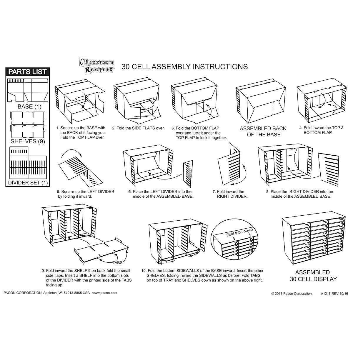 Pacon Classroom Keepers 30-Slot Mailbox, Blue (001318)