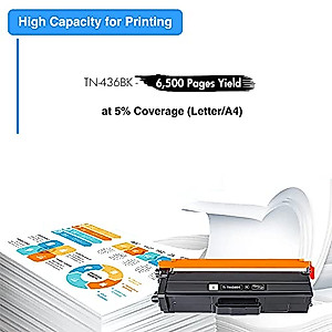 TRUE IMAGE Compatible Toner Cartridge Replacement for Brother TN-436 TN436 Toner HL-L8360CDW MFC-L8900CDW MFC-L9570CDW HL-L9310CDW HL-L8360CDWT Ink Printer (Black,1-Pack)