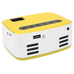 Mini WiFi Projector,LED USB Connection 1080P Inbuilt Speaker Portable Projector with Inbuilt Speaker for Home Camping Travel 100?240V,Bright Yellow(US Plug)