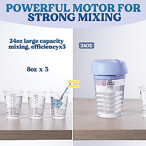 LET'S RESIN Auto Resin Mixer, Hands-Free Easy Clean Epoxy Mixer, Electric Stirrer for 24Fl.oz Mixing, Resin Supplies for Resin Casting, Molds, Soap Making(10pcs 32oz Mixing Cups) Blue