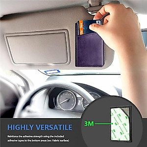 LINYUNE Phone Wallet Stick On for iPhone Cases, MAX 6 Credit Cards Holder Flip Leather Pocket for Most Smart Cell Phones (Purple)