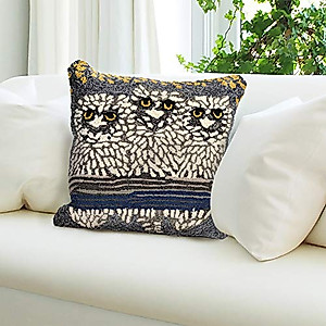 Liora Manne Frontporch Indoor/Outdoor Pillow, 18" Square, Owls