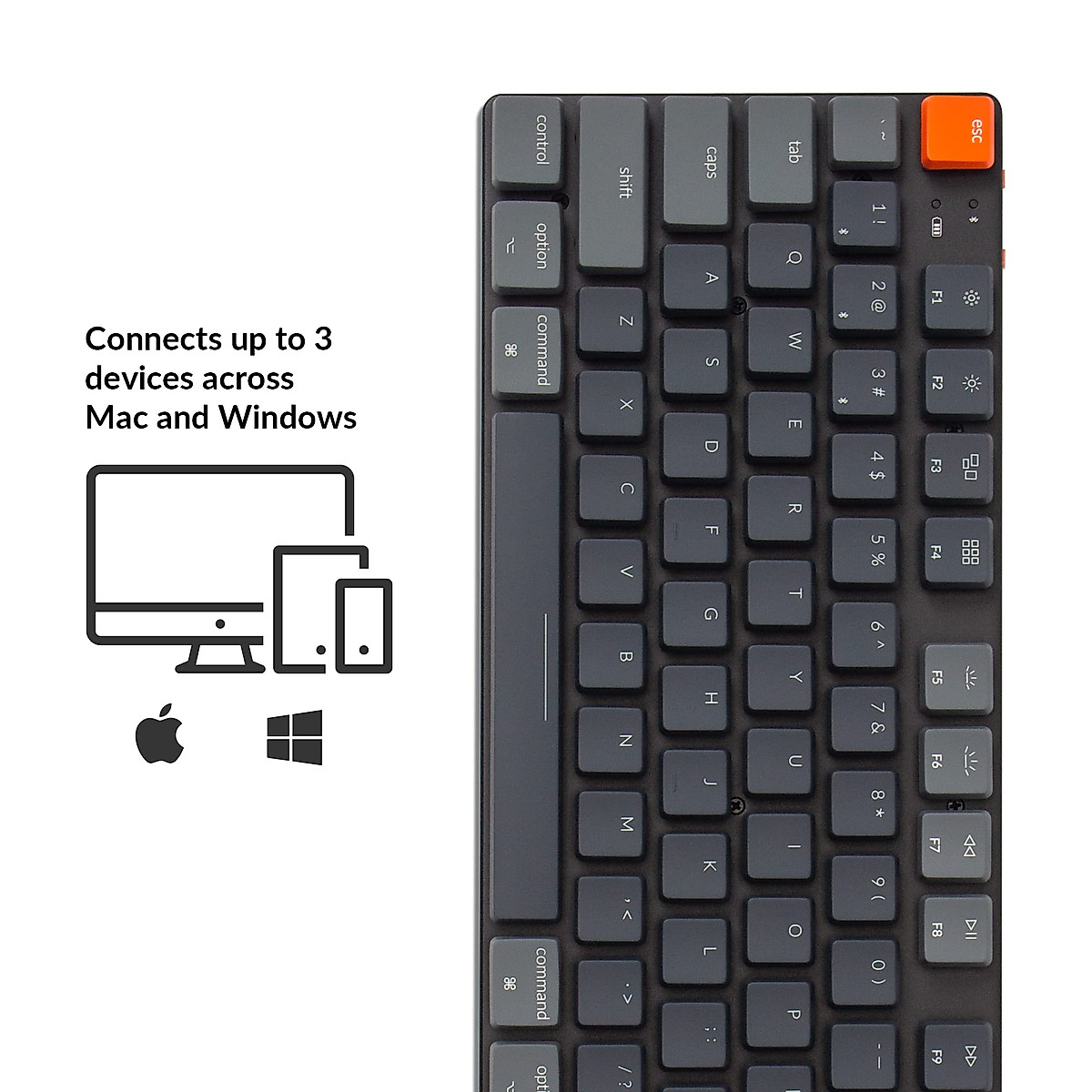 Keychron K5 SE Ultra-Slim Wireless Bluetooth/Wired USB Mechanical Keyboard with Low-Profile Gateron Blue Switch, Full Size Layout 104 Keys RGB Backlight Computer Keyboard for Mac and Windows