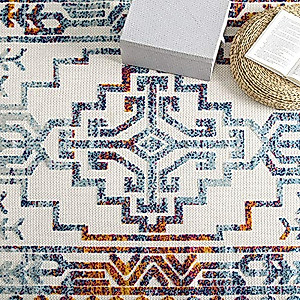 Modway Reflect Distressed Geometric Southwestern Aztec 8x10 Indoor and Outdoor Area Rug, 8 ft x 10 ft, Nyssa/Multicolored