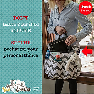 Stylish Travel Diaper Bag Tote for Men and Women – Unisex, Multifunctional Design with Universal Stroller Straps, 9 Pockets FREE Wet/Dry Bag and Changing Pad by LoveMyGoodies